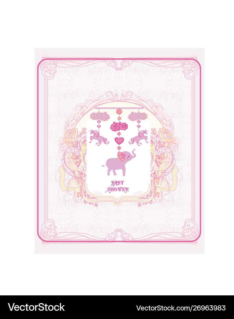 Baby carousel with elephants unicorns and clouds Vector Image