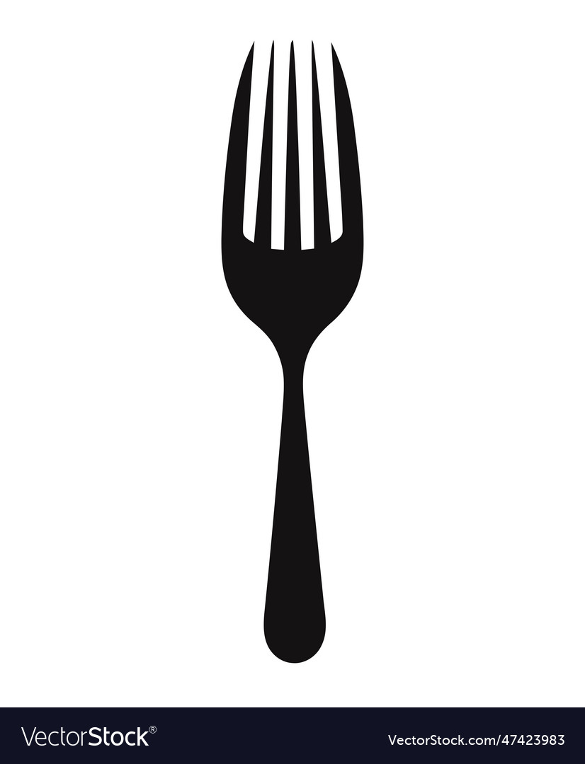 Black silverware fork Royalty Free Vector Image