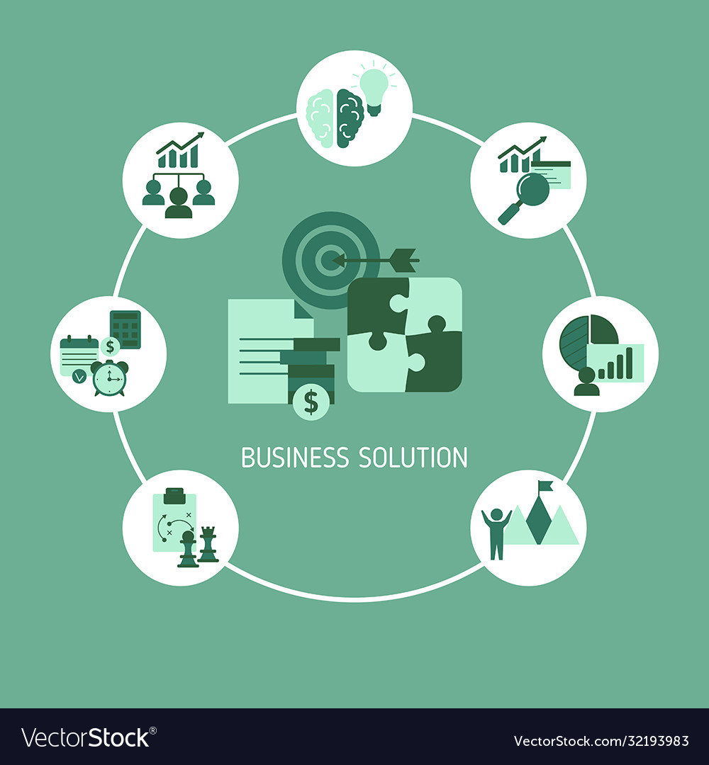 Business solutions concept Royalty Free Vector Image