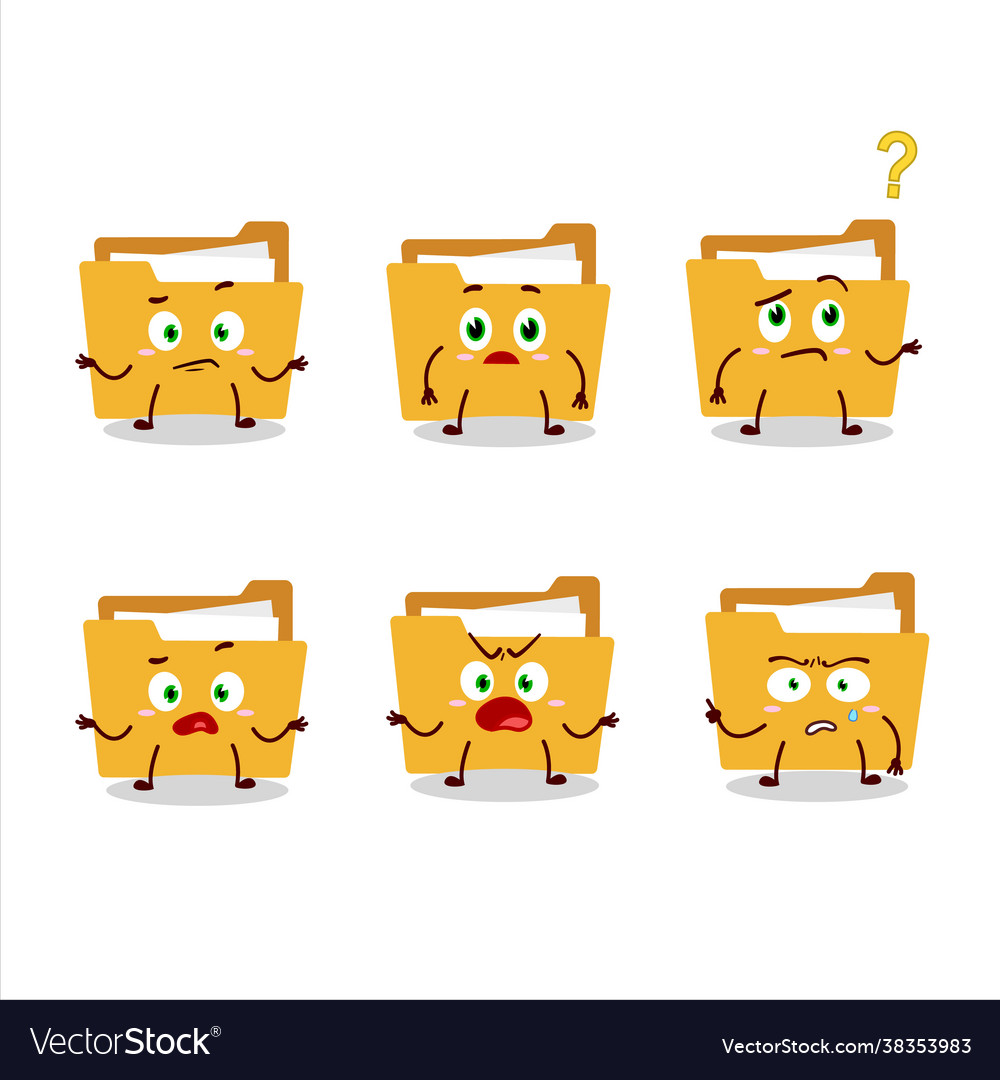 Cartoon character file folder a with what Vector Image