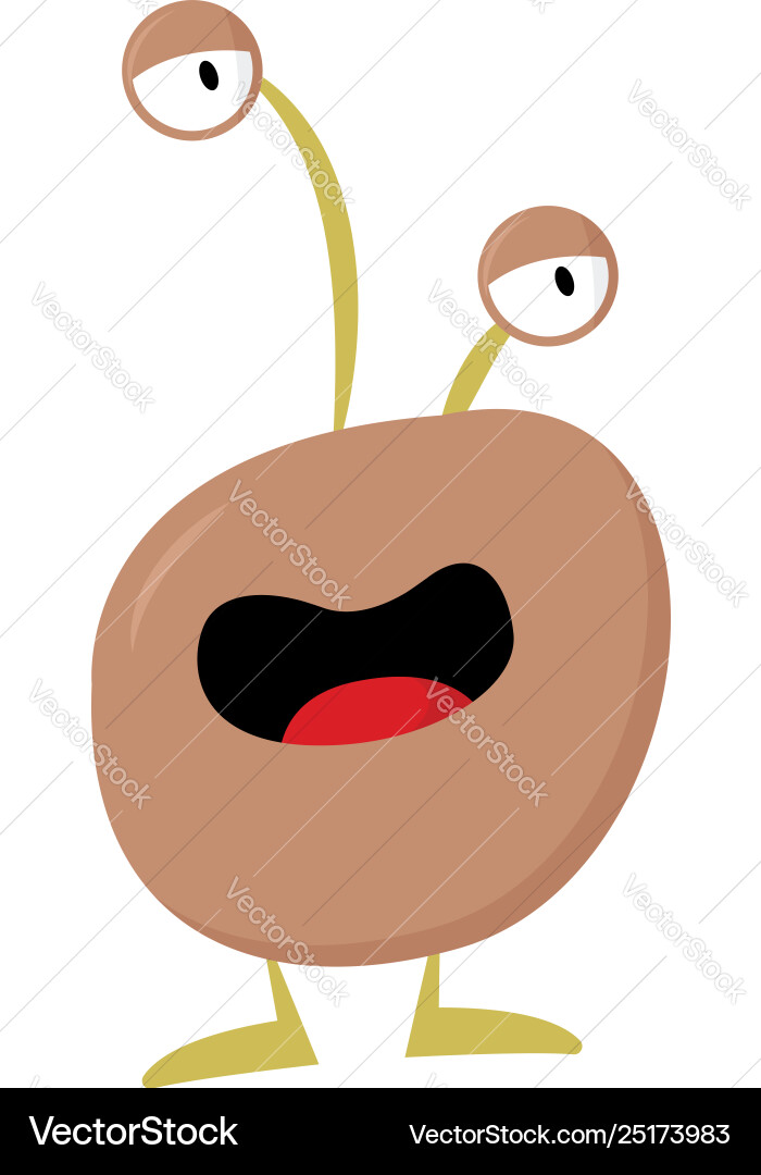 Cartoon funny monster with two bulging eyes Vector Image