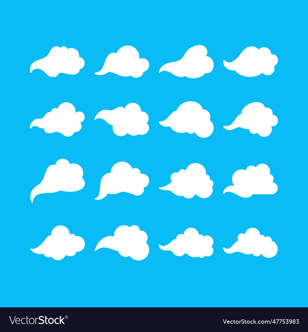 Cloud shape collection set Royalty Free Vector Image