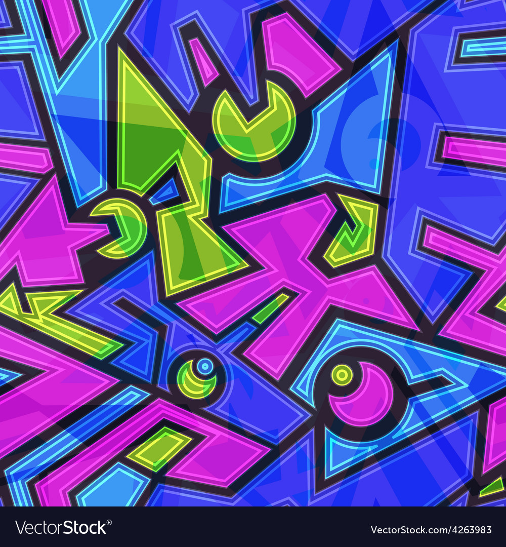 Colored future geometric seamless pattern Vector Image