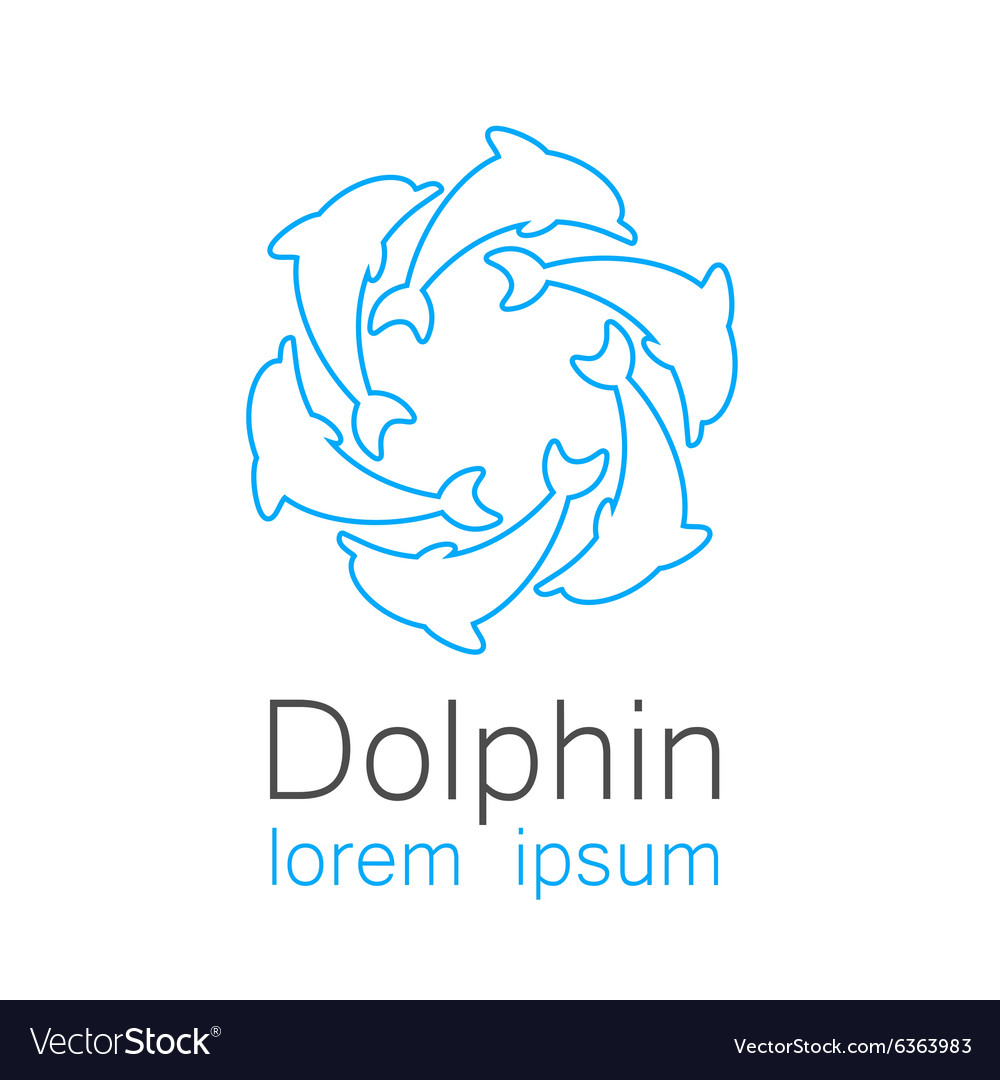 Dolphin logo Royalty Free Vector Image - VectorStock