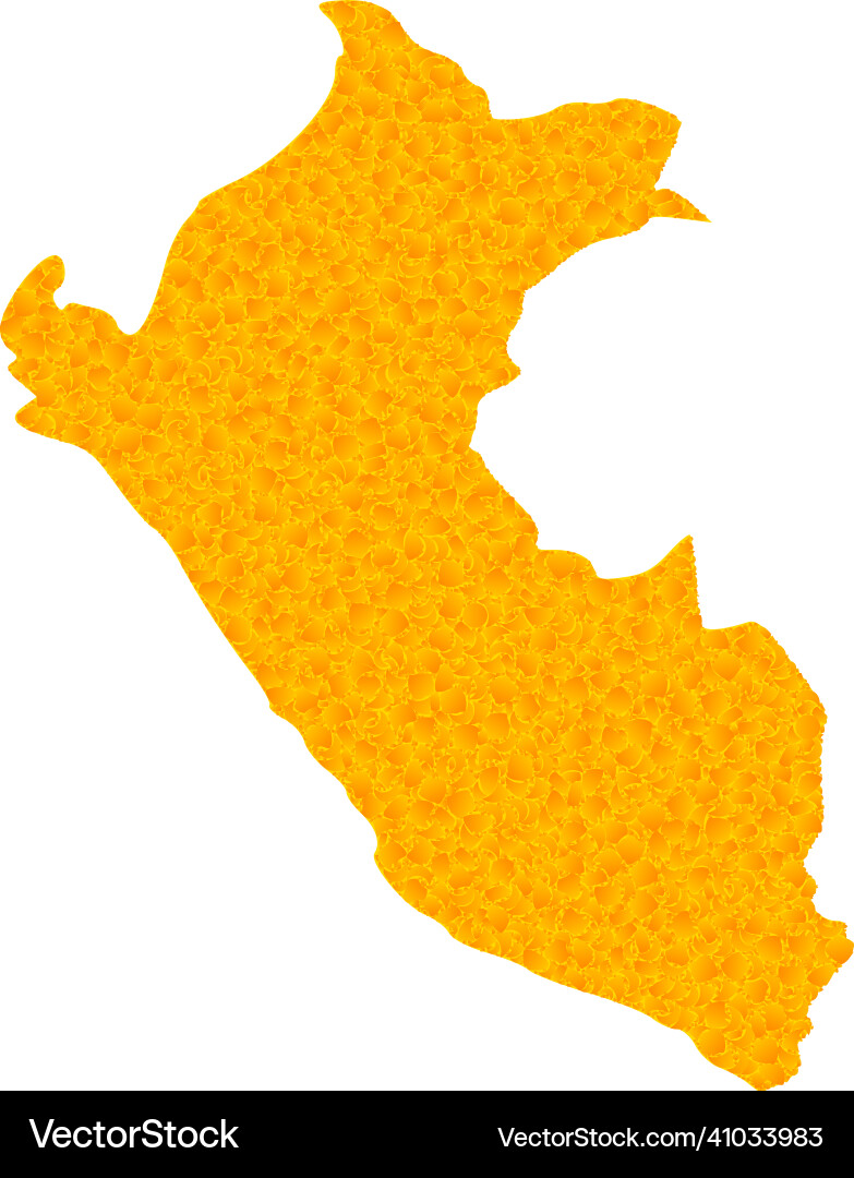 Golden map of peru Royalty Free Vector Image - VectorStock