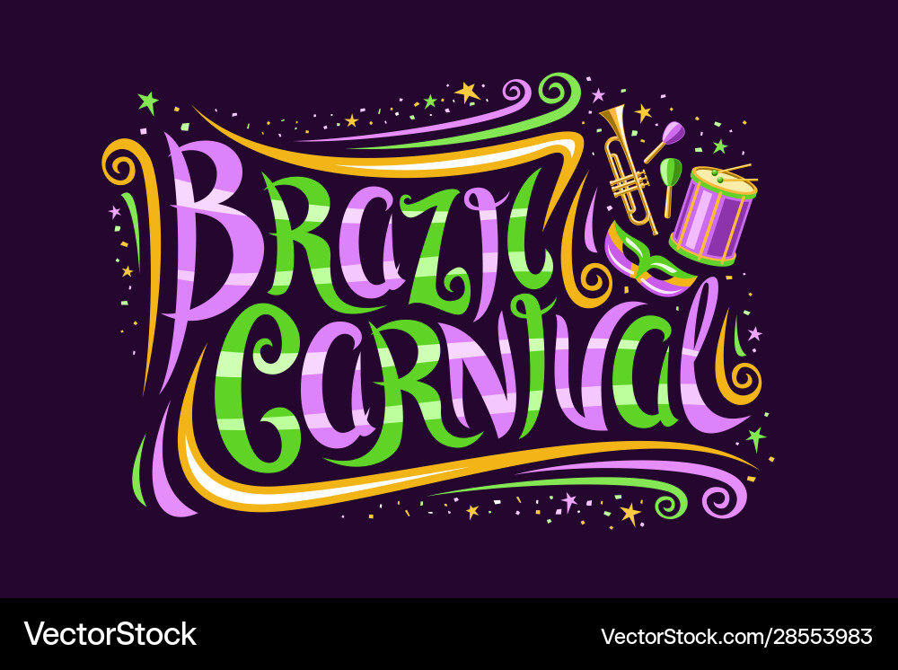 Greeting card for brazil carnival Royalty Free Vector Image