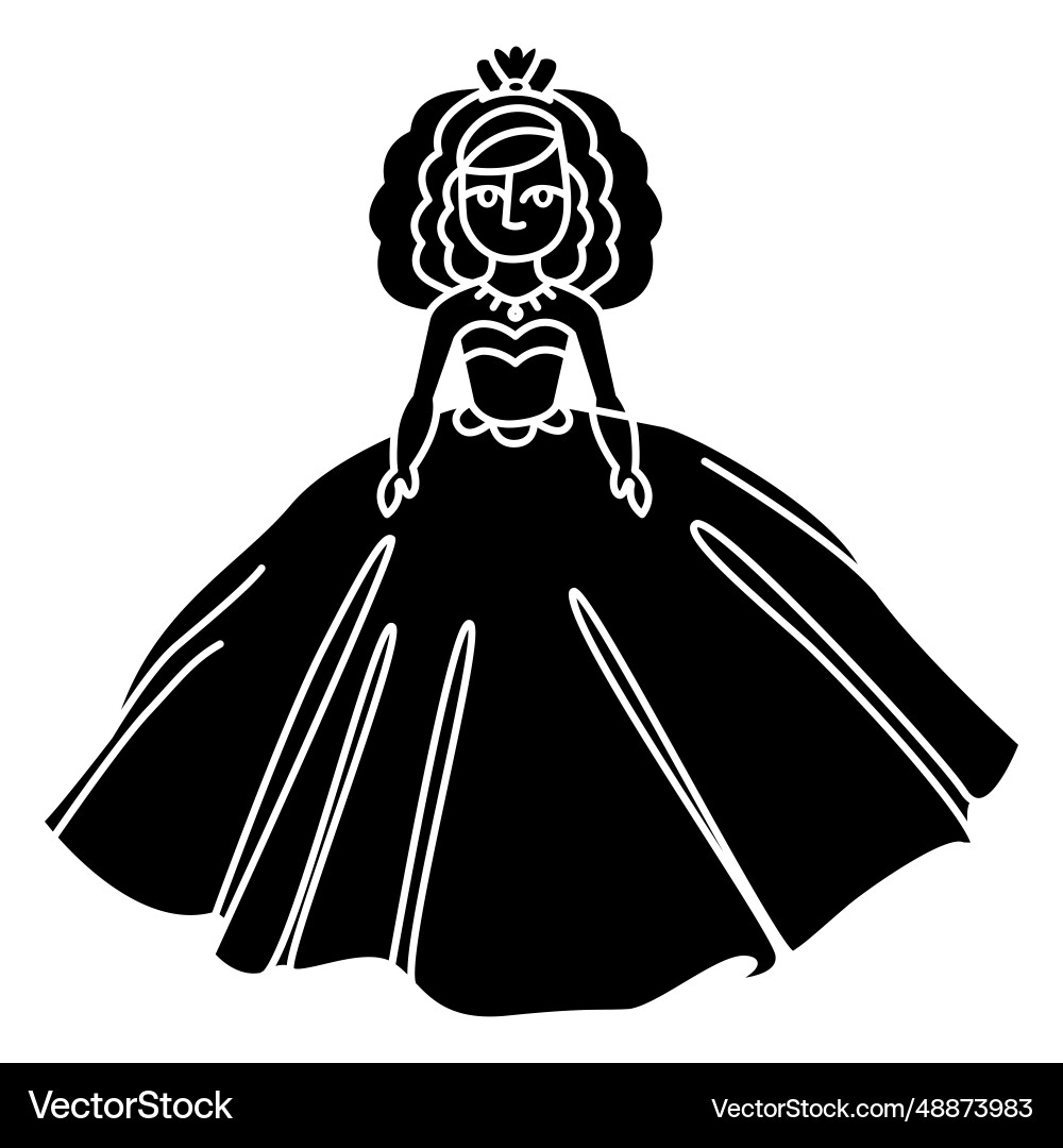 Hand drawn cut out dress lady Royalty Free Vector Image