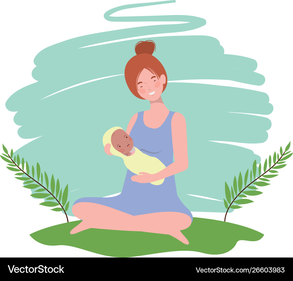 Isolated mother with baby design Royalty Free Vector Image