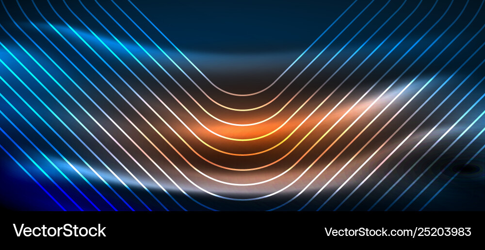 Neon glowing techno lines hi-tech futuristic Vector Image