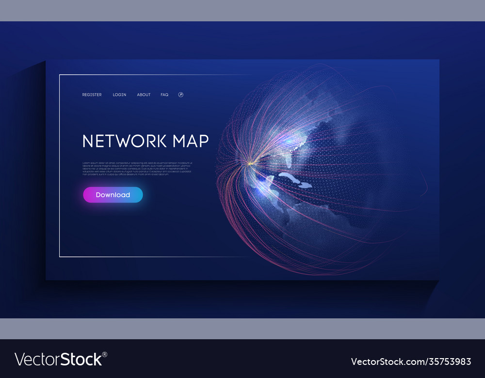 Network map world globe digital earth Royalty Free Vector