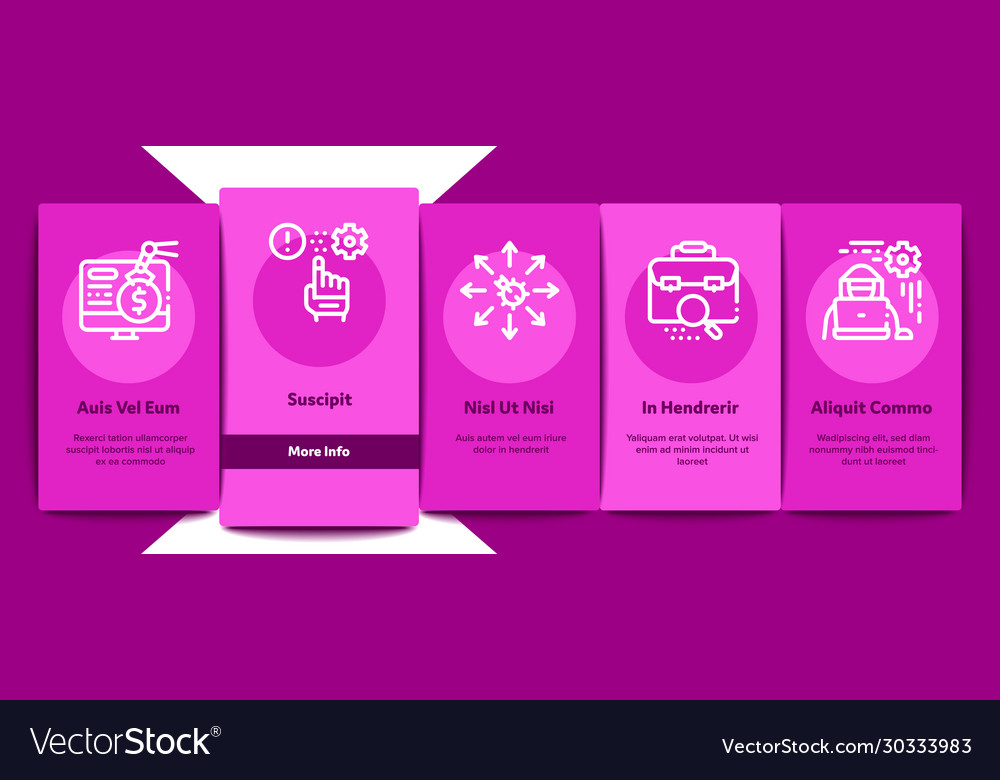 Pentesting software onboarding elements icons set Vector Image