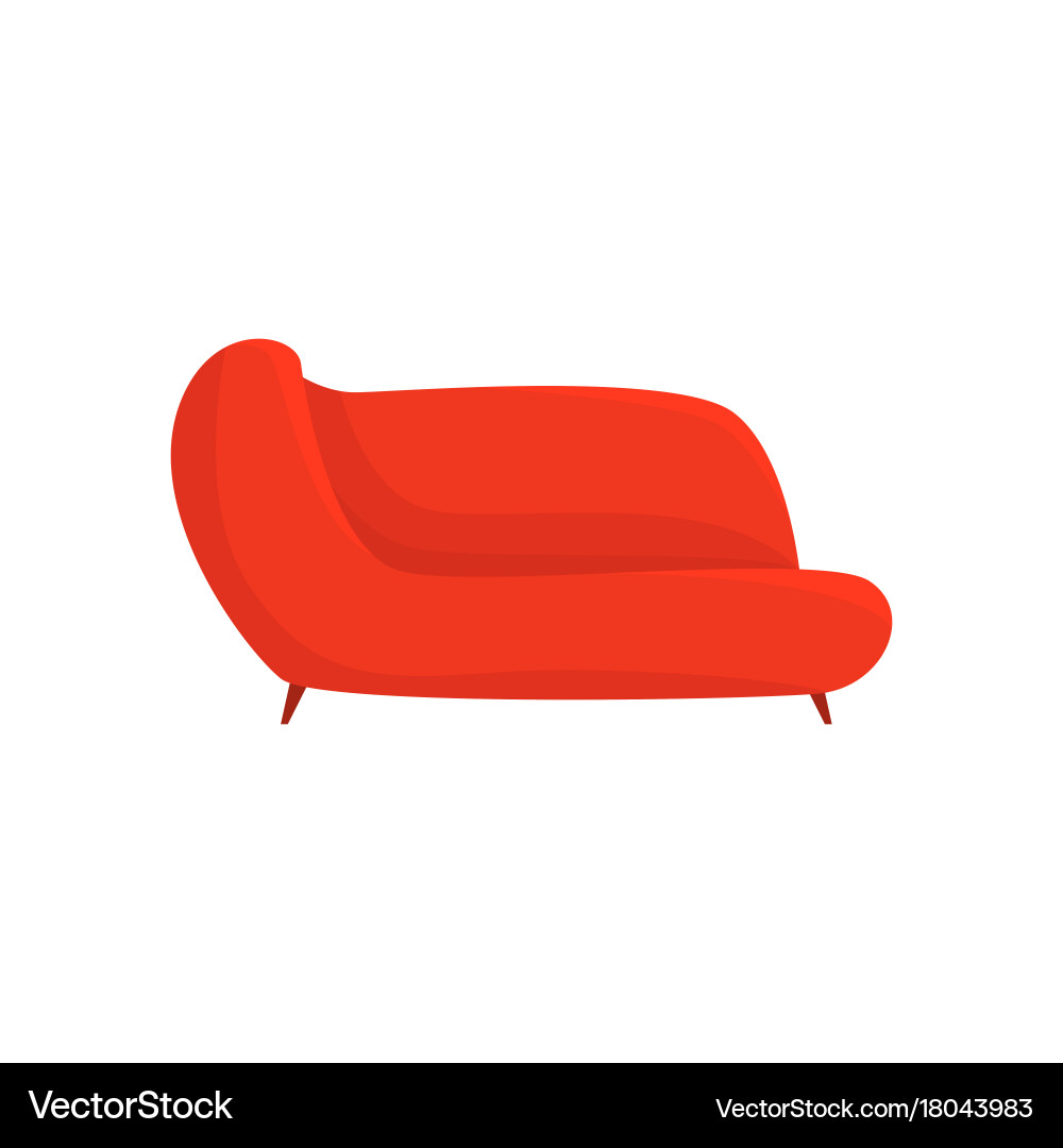 Red couch living room or office interior Vector Image