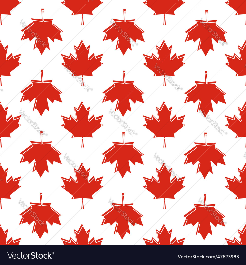 Red maple leaves seamless pattern Royalty Free Vector Image
