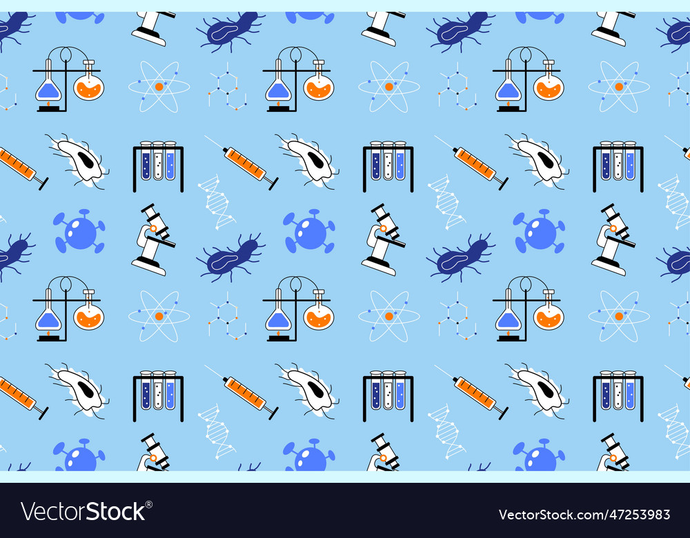 Science lab seamless pattern Royalty Free Vector Image