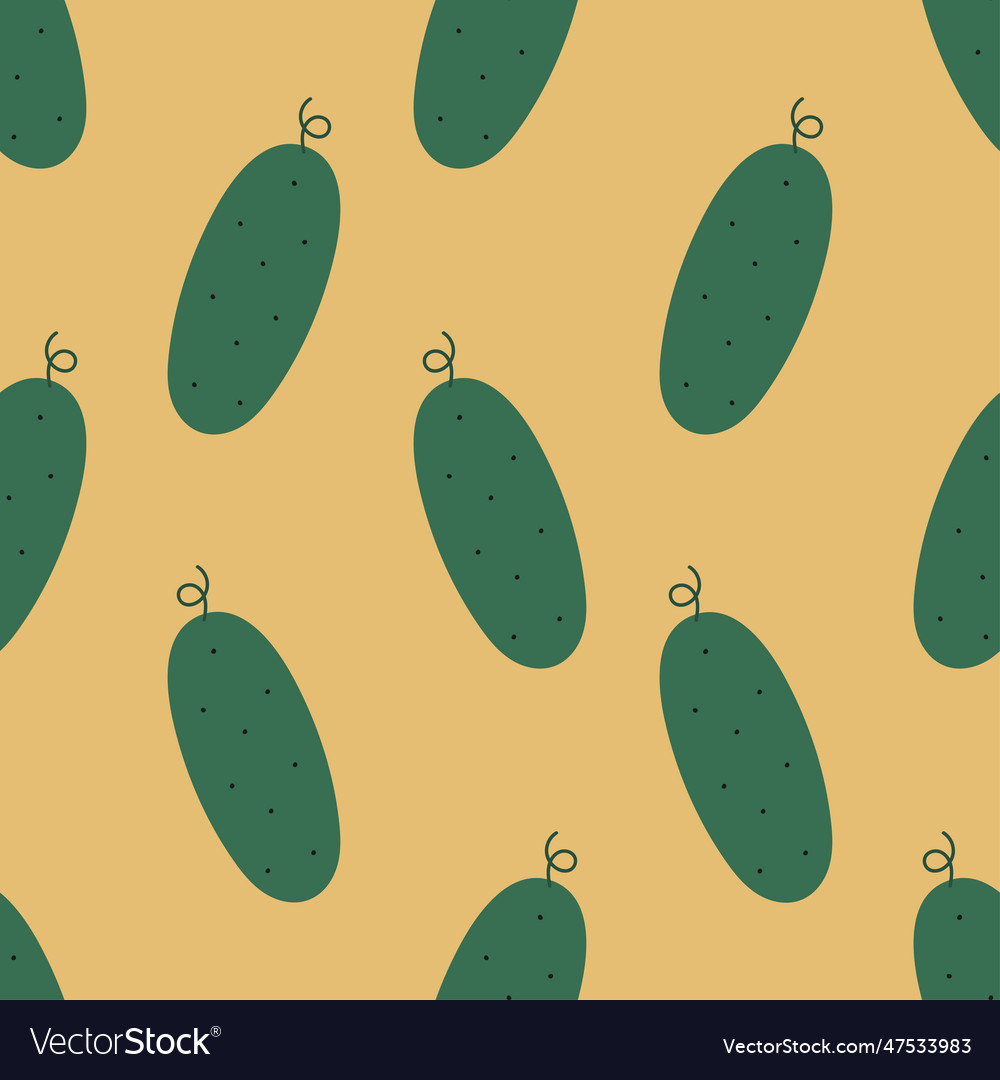 Seamless pattern with cucumber Royalty Free Vector Image