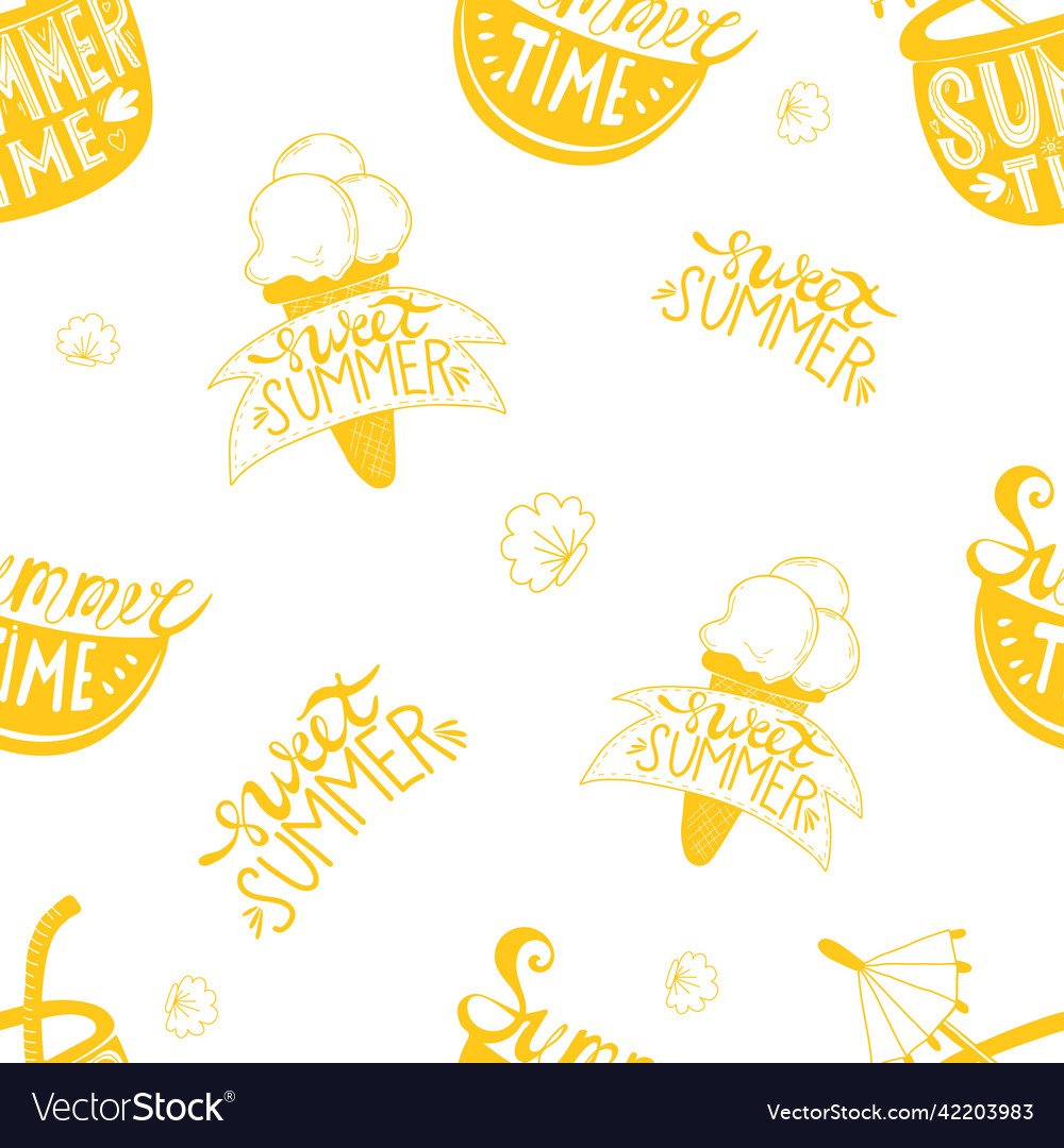 Seamless summer pattern summer time Royalty Free Vector