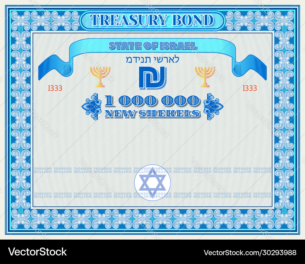 1000000 treasury bond form hieroglyphs state Vector Image
