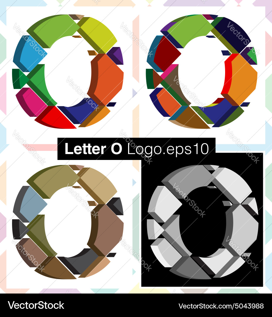 3d font letter o Royalty Free Vector Image - VectorStock