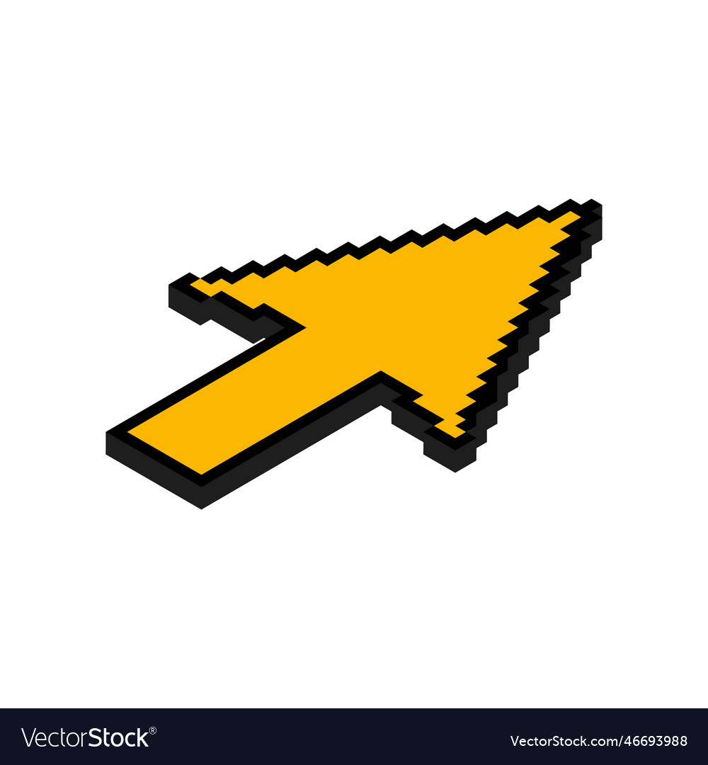 Arrow isometric pixel icon web cursor click mouse Vector Image