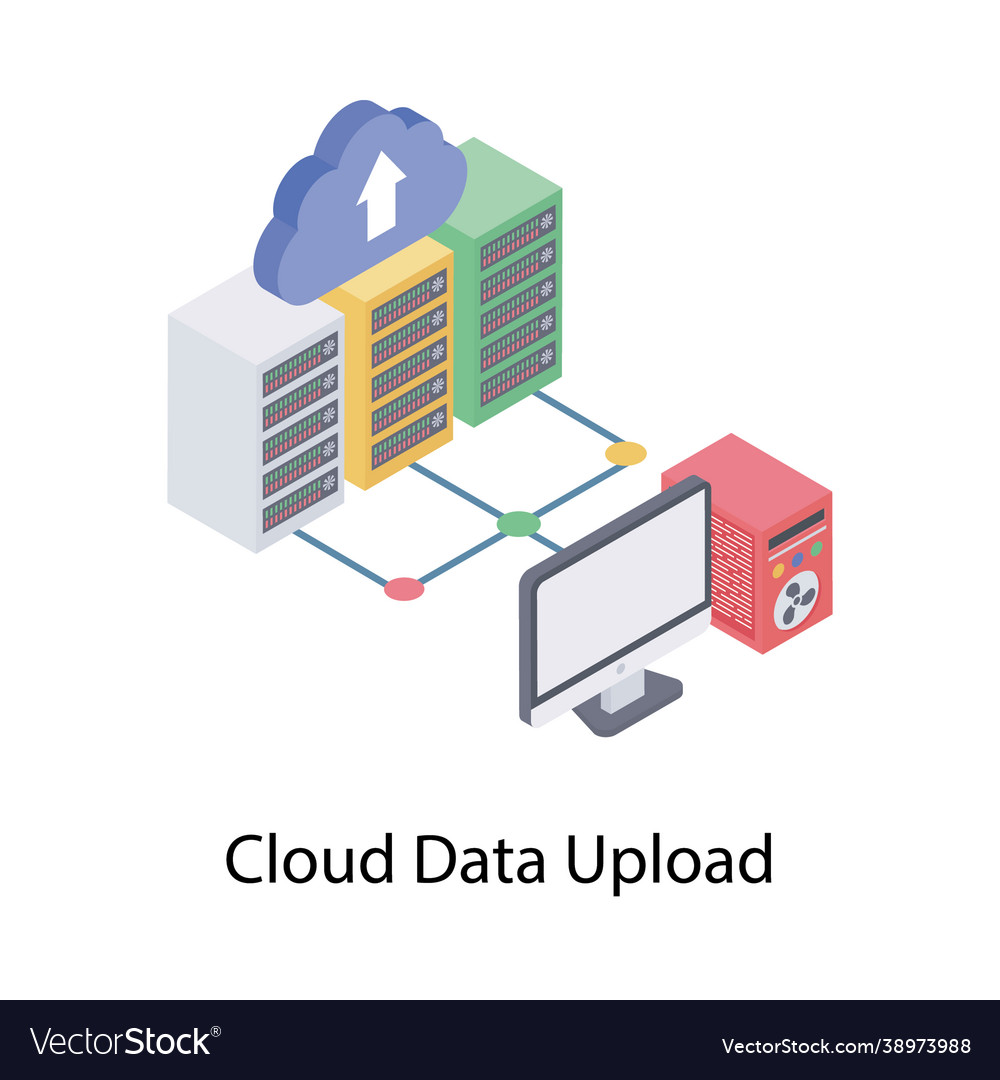 Cloud data upload Royalty Free Vector Image - VectorStock