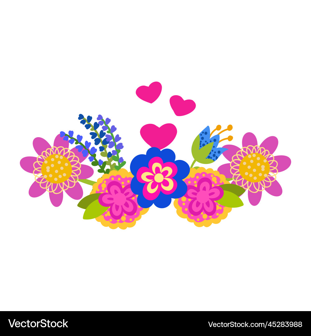 Colorful flower spring season flat style Vector Image