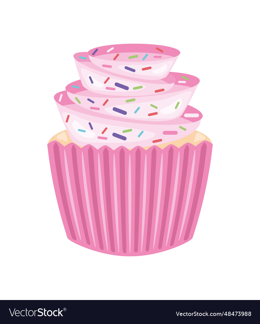 Cupcake with sprinkles icon Royalty Free Vector Image