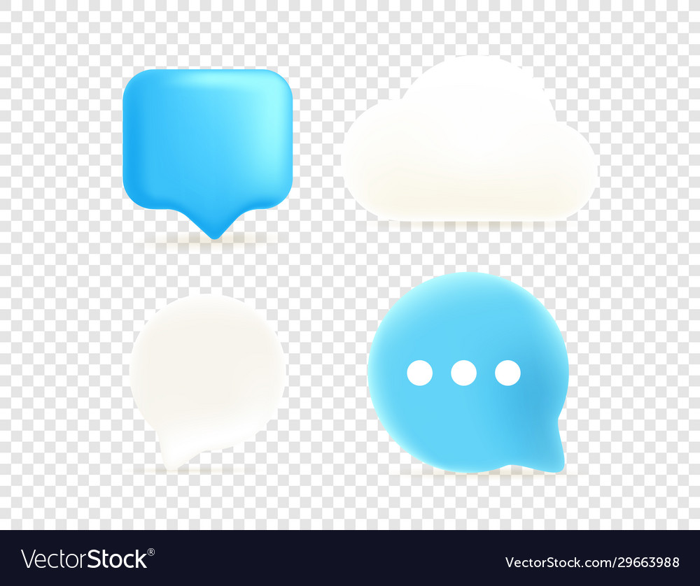 Dialog clouds isolated on transparent background Vector Image