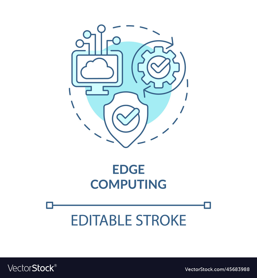 Edge computing turquoise concept icon Royalty Free Vector