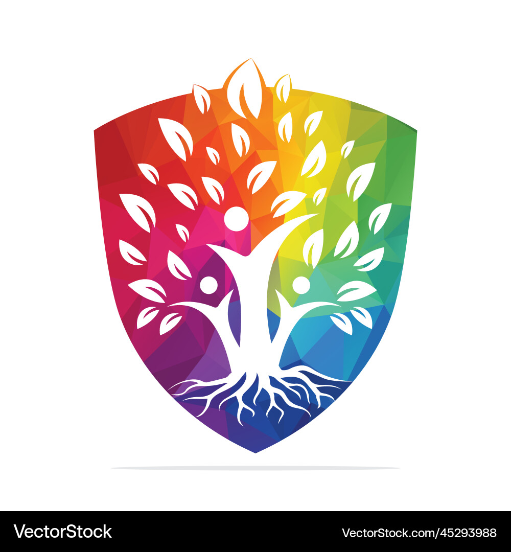 Family tree and roots logo design Royalty Free Vector Image