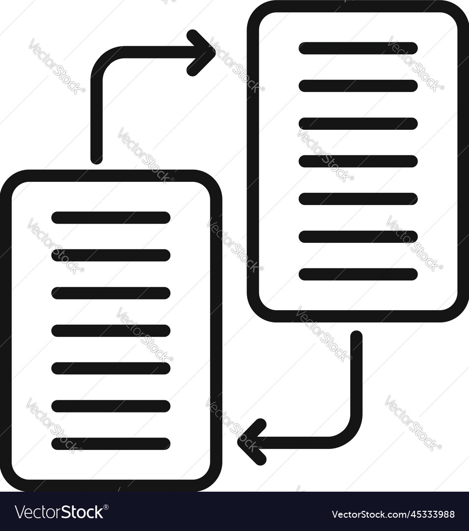 File Backup Icon Outline Data Cloud Royalty Free Vector