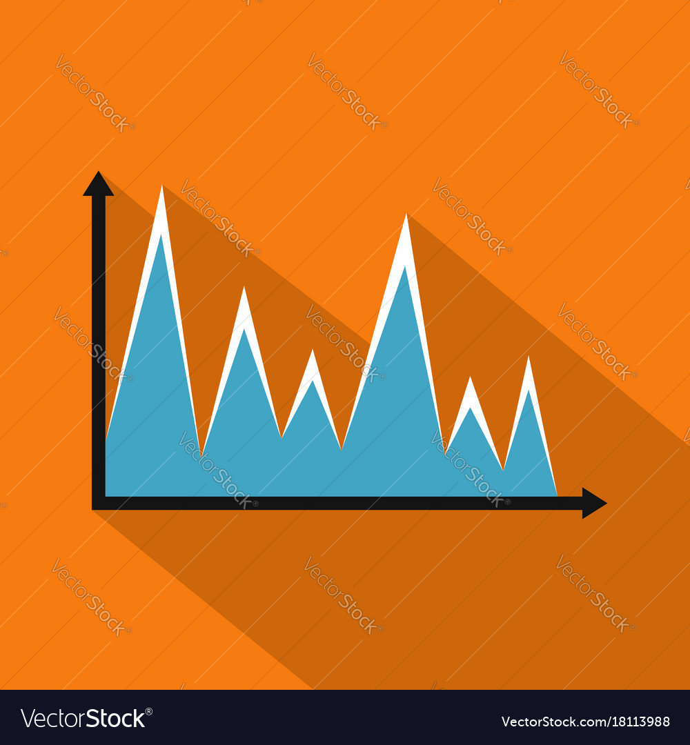 Finance graph icon flat Royalty Free Vector Image