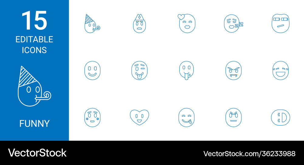 Funny icons Royalty Free Vector Image - VectorStock