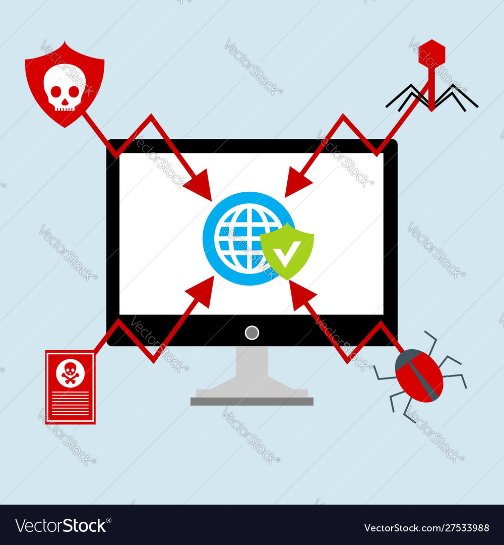 Hacker activity computeralert notification Vector Image