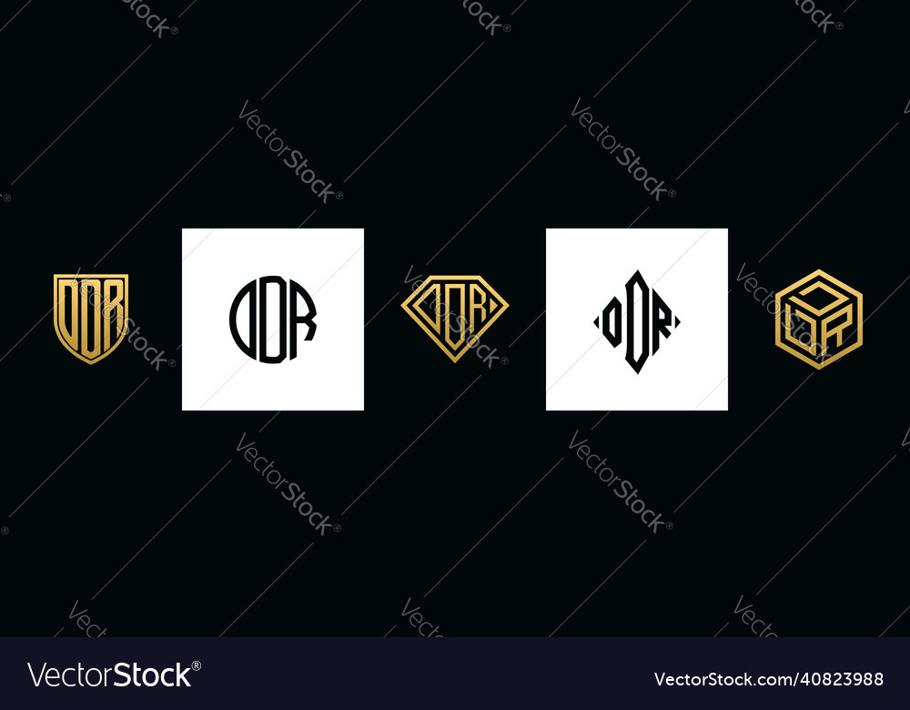 Initial letters ddr logo designs bundle Royalty Free Vector