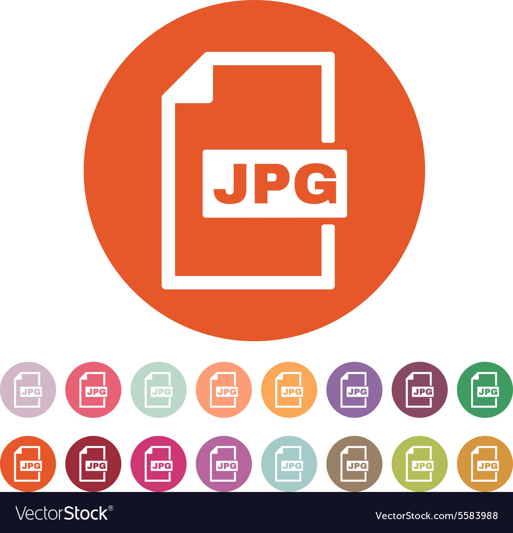 Jpg icon file format symbol flat Royalty Free Vector Image