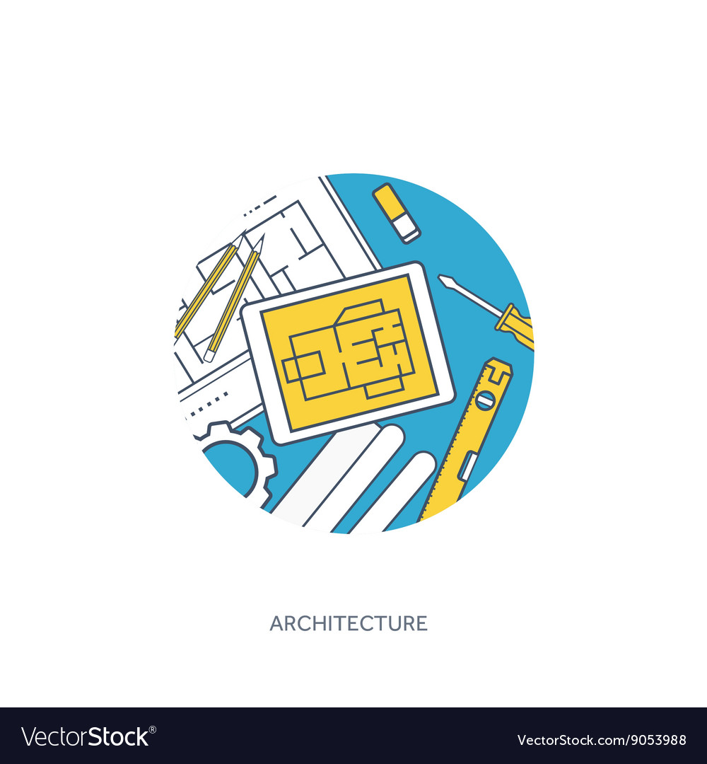 Lined outline engineering Royalty Free Vector Image