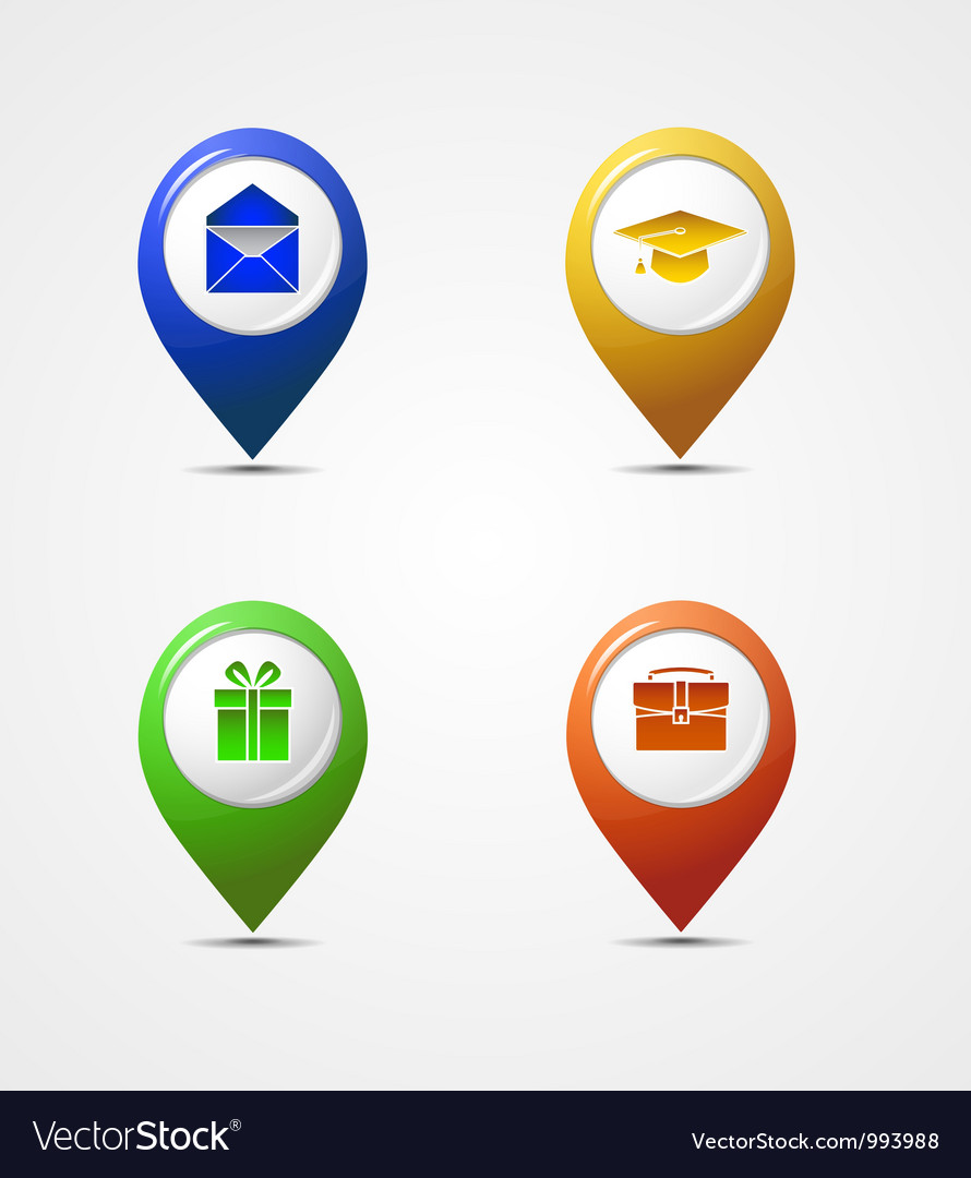 Map pointer icons Royalty Free Vector Image - VectorStock