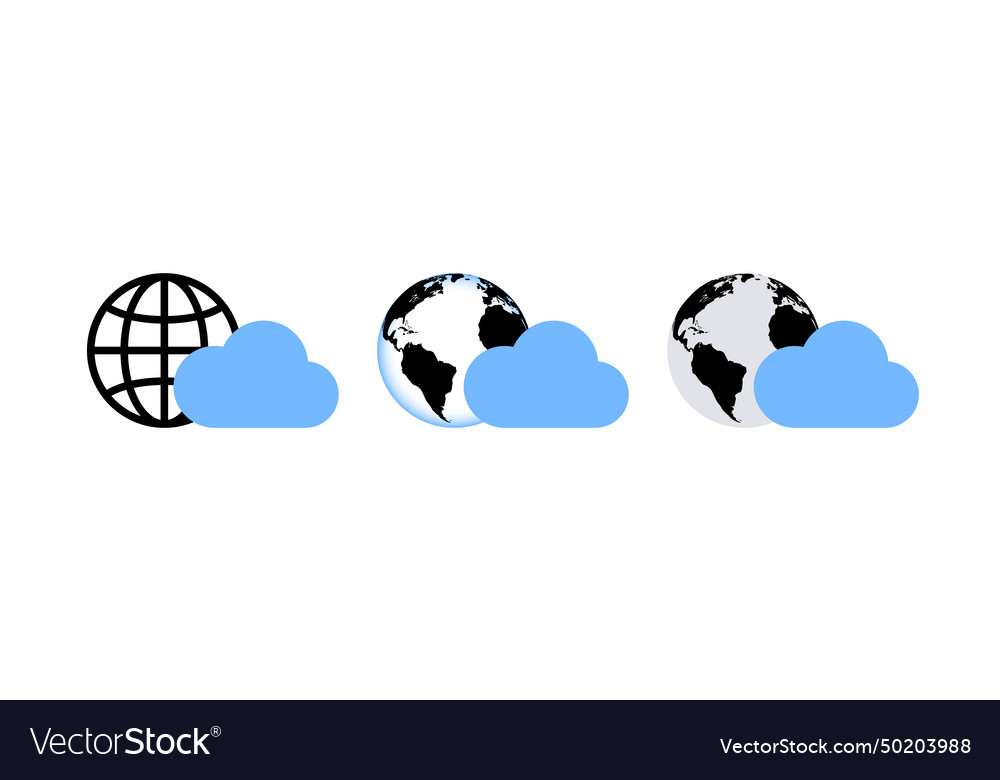 Network cloud service icons Royalty Free Vector Image