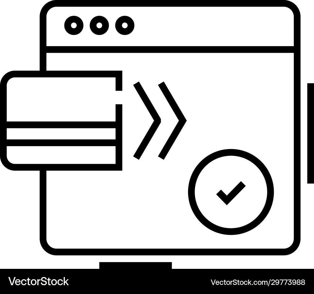 Online payment line icon concept sign outline Vector Image