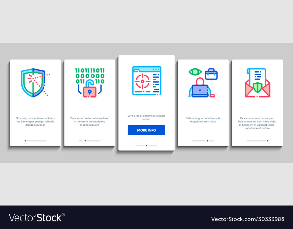 Pentesting Software Onboarding Elements Icons Set Vector Image 1420