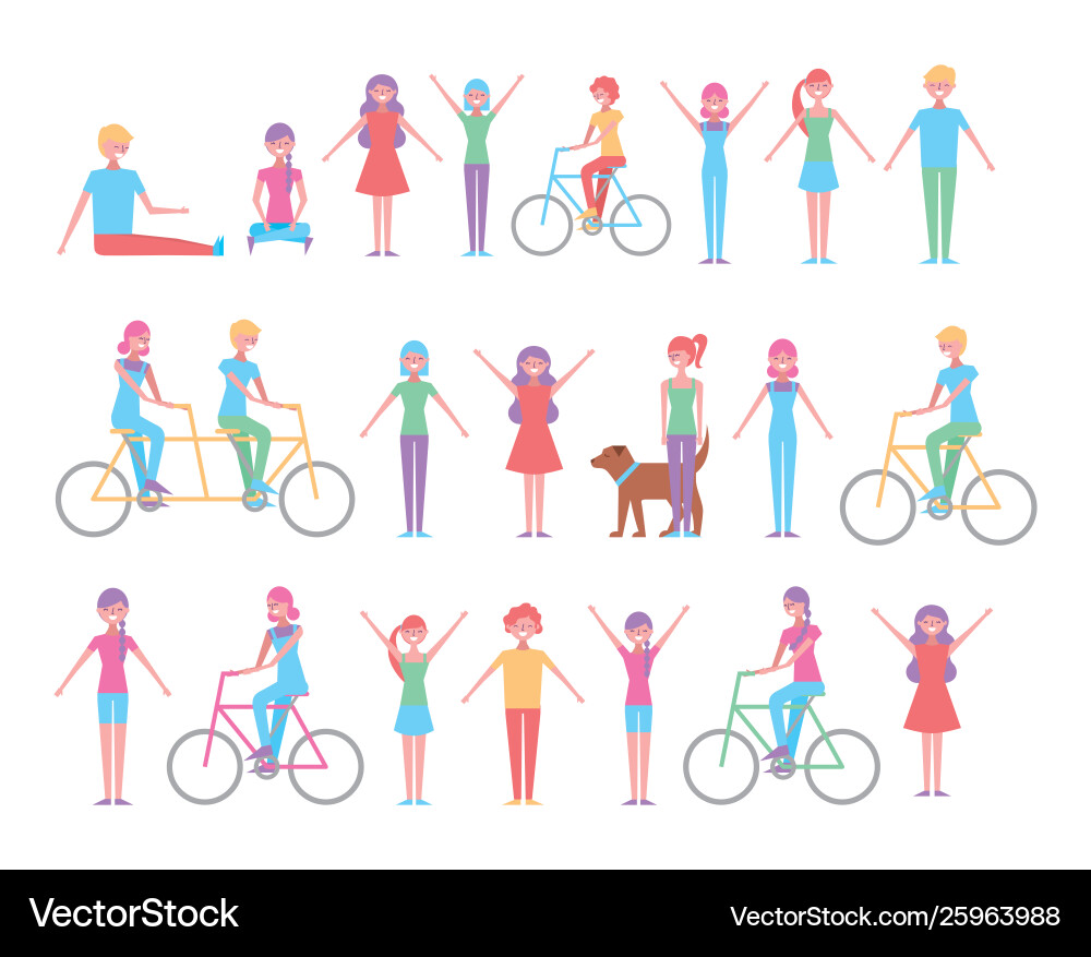 People doing recreational activities Royalty Free Vector