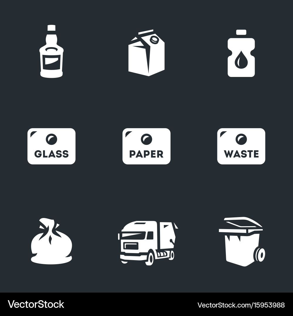 Set of garbage icons Royalty Free Vector Image