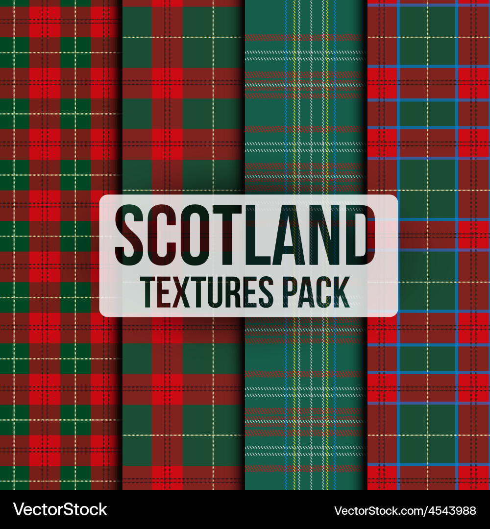 Set of tartan fabric texture pattern seamless Vector Image