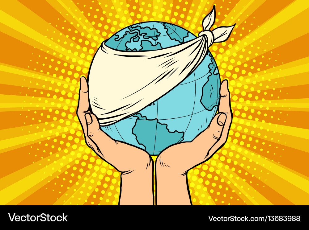 Sick planet earth ecology and nature Royalty Free Vector