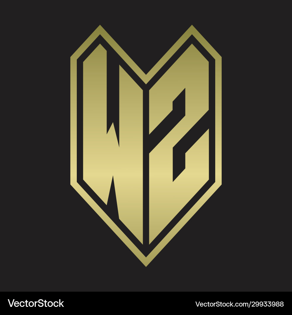 Wz logo monogram with emblem line style isolated Vector Image