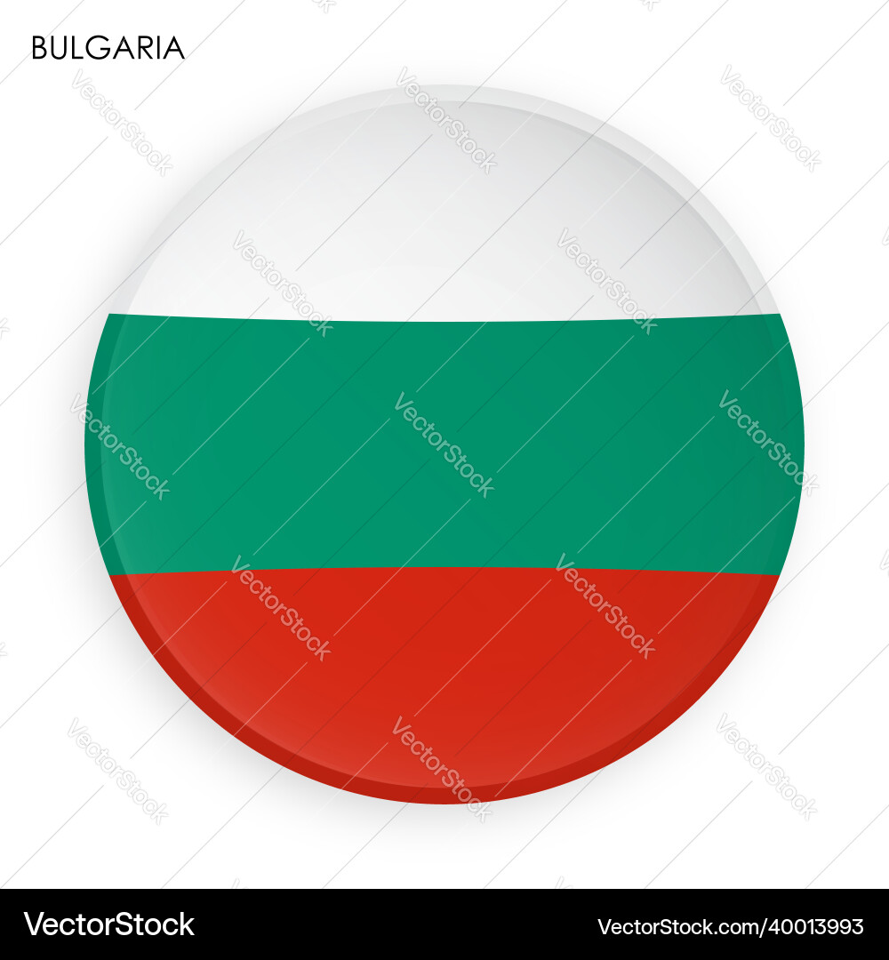 Bulgaria flag icon in modern neomorphism style Vector Image