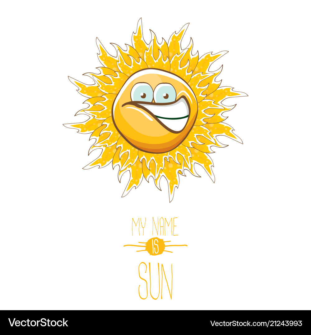 Funky cartoon style summer sun character Vector Image