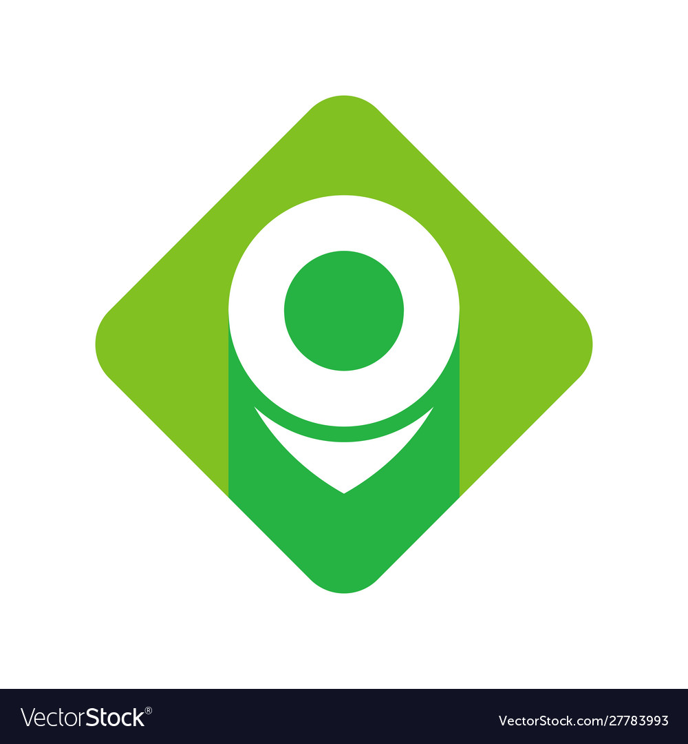 Green map pointer logo template flat style Vector Image