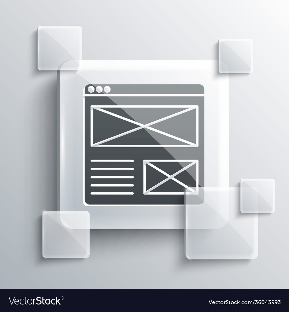 Grey browser window icon isolated on Royalty Free Vector