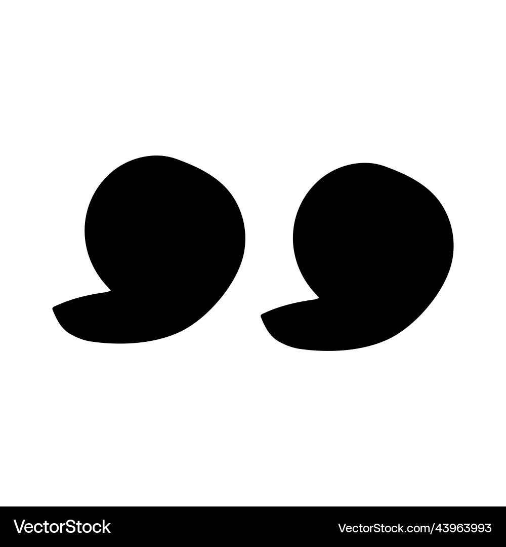 Hand drawn quote icon silhouette quote for text Vector Image